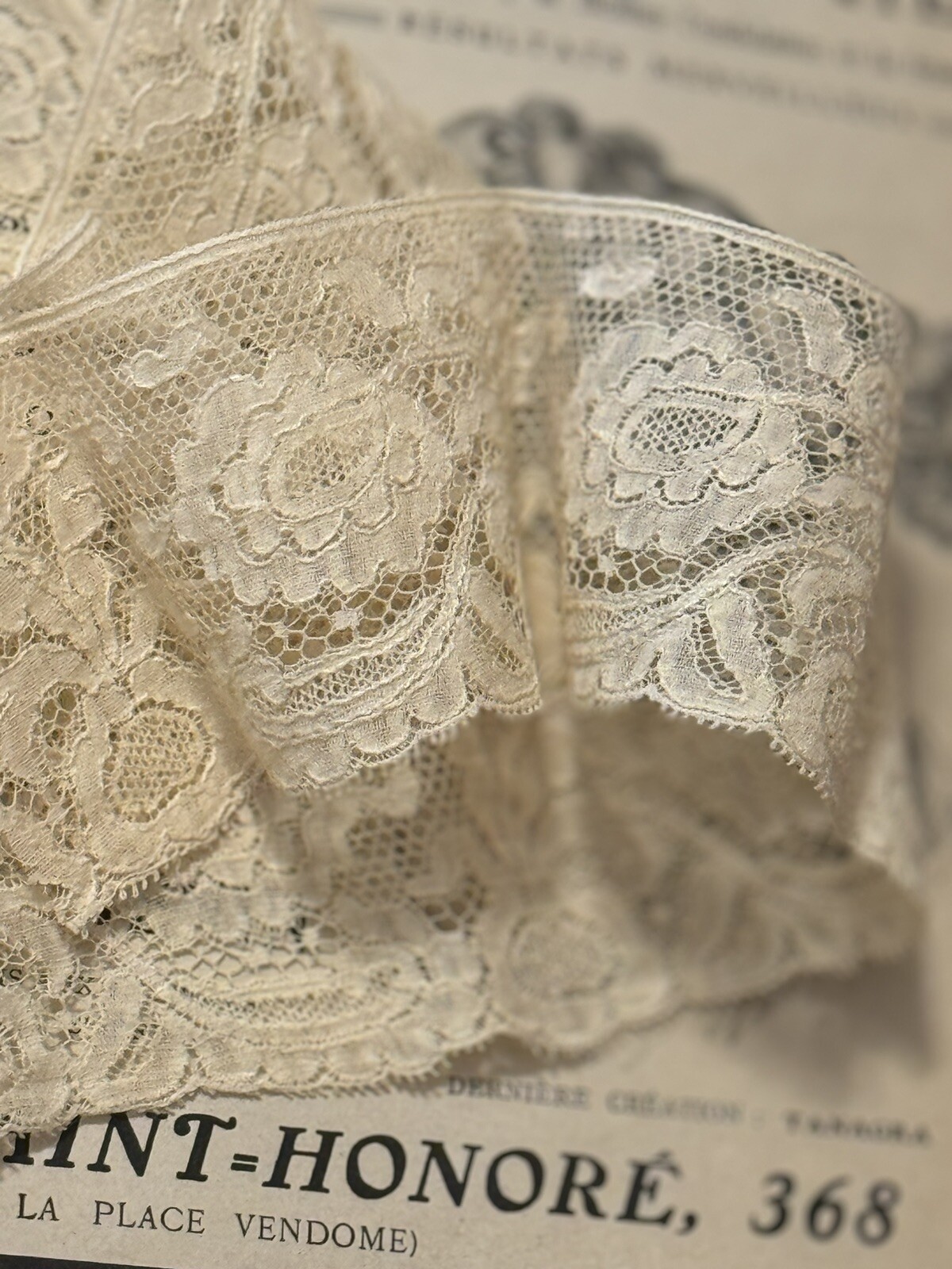 Antique French Lace Cotton 2 1/2" W Beautiful Floral Pattern 35" L | eBay