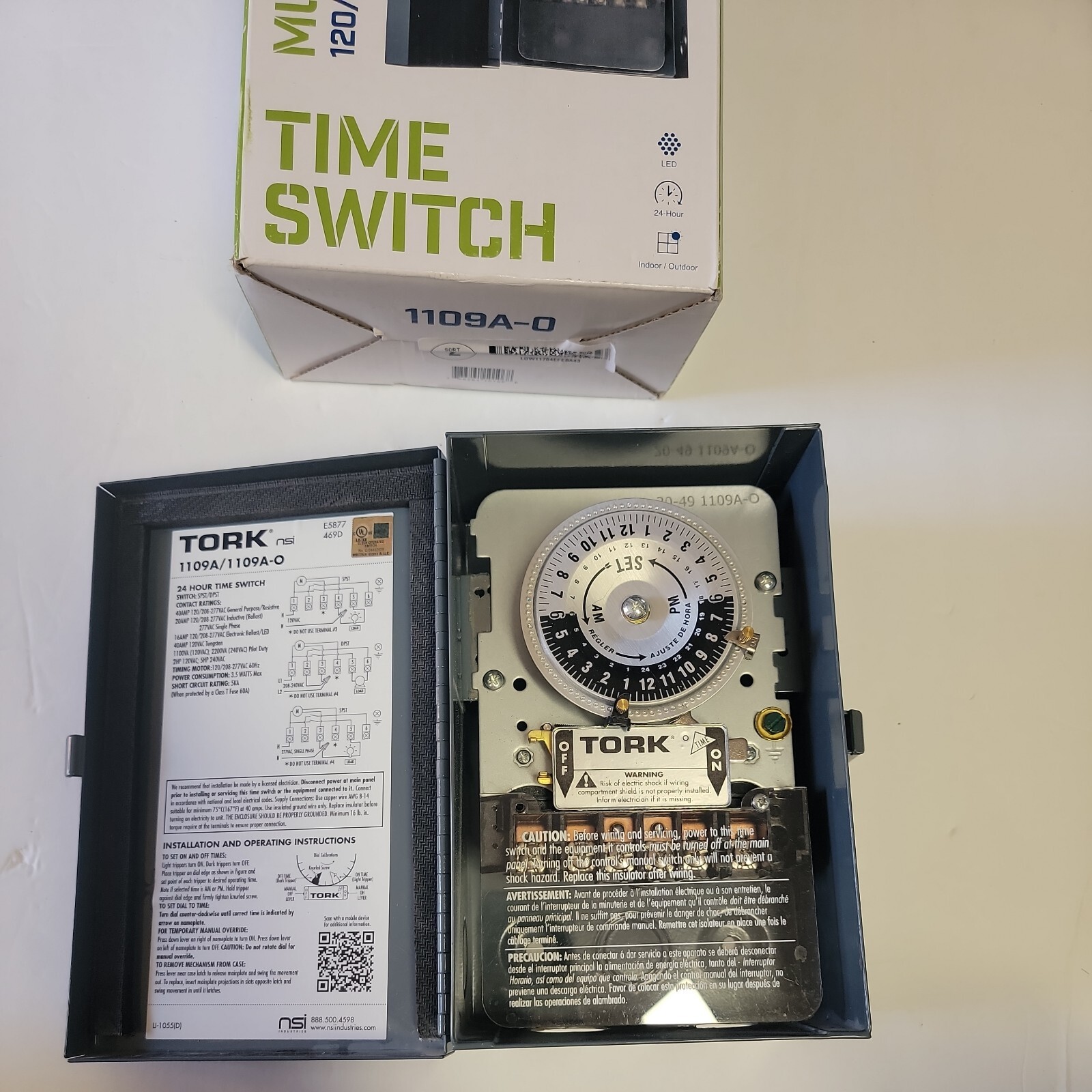 Tork 1109A-O Time Switch Indoor Outdoor Electromechanical Multi-Voltage ...