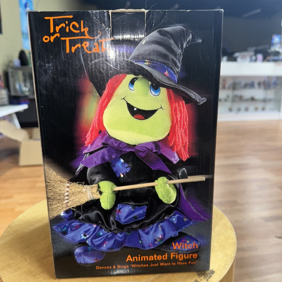 Trick Or Treat Witch Animated Figure Dance Sings "Witches Just Want to ...