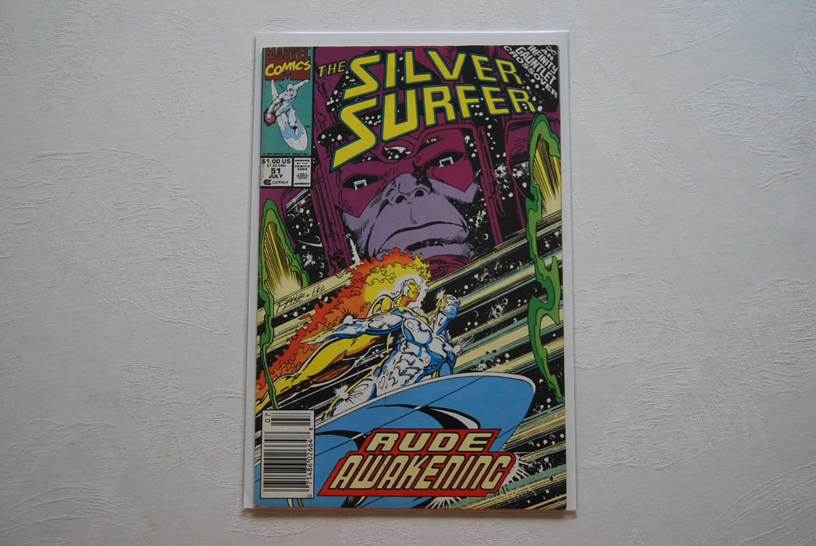 SILVER SURFER 51 Thanos Infinity Gauntlet Crossover Galactus Marvel ...