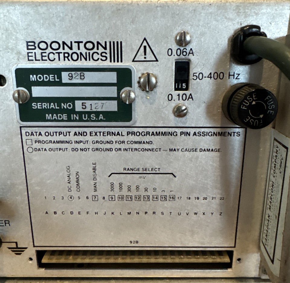 Boonton RF Millivolt Meter Model 92B No Probe Powers On As Is Vintage ...