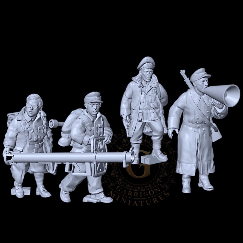 WW2 UNPAINTED German Volkssturm HQ & Schreck 28mm or 20mm ideal Bolt ...