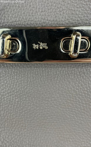 Coach Women's Swagger Carryall Leather Turn Locks Tote Satchel Stone ...