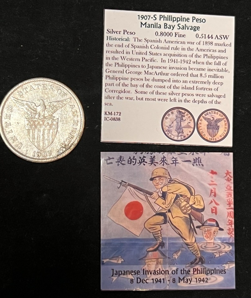 1907-S US/Philippines Peso Manila Bay War Salvage NGC Genuine Silver ...