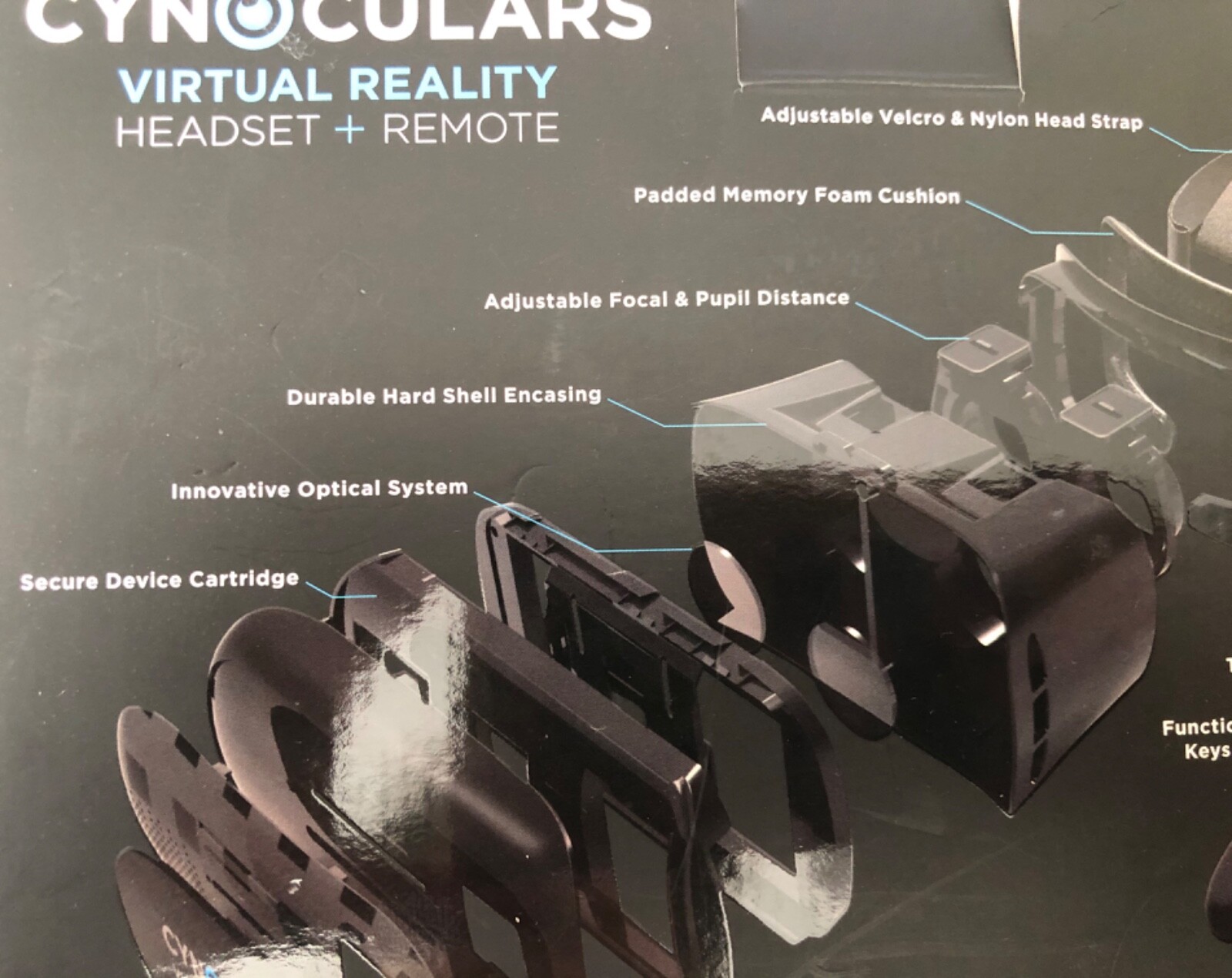 Cynoculars Virtual Reality Headset and Remote, for Gaming, Movies, and ...