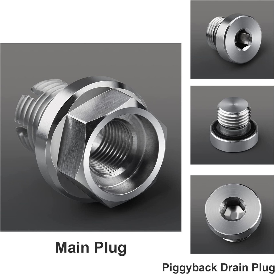 M14.1x1.25, 15mm Oversize Piggyback Oil Drain Plug Self Tapping Thread ...