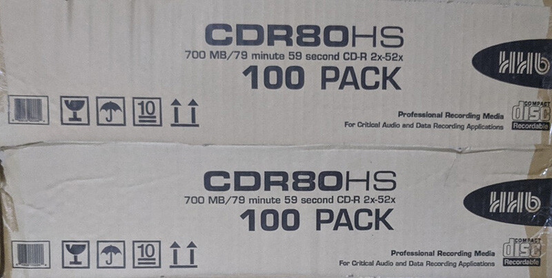 100x HHB Pro CDR80HS 80 Min 700MB Pro Audio CDR Disc High Speed Silver ...