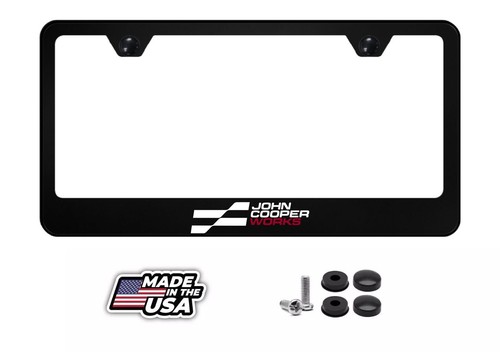 John Cooper Works License Plate Frame | Black Metal | Mini Cooper ...