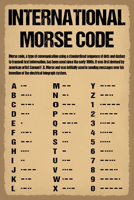 Blechschild 20x30 Internationale Morse Code Internationaler Morsecode Spruch Taf | eBay.de