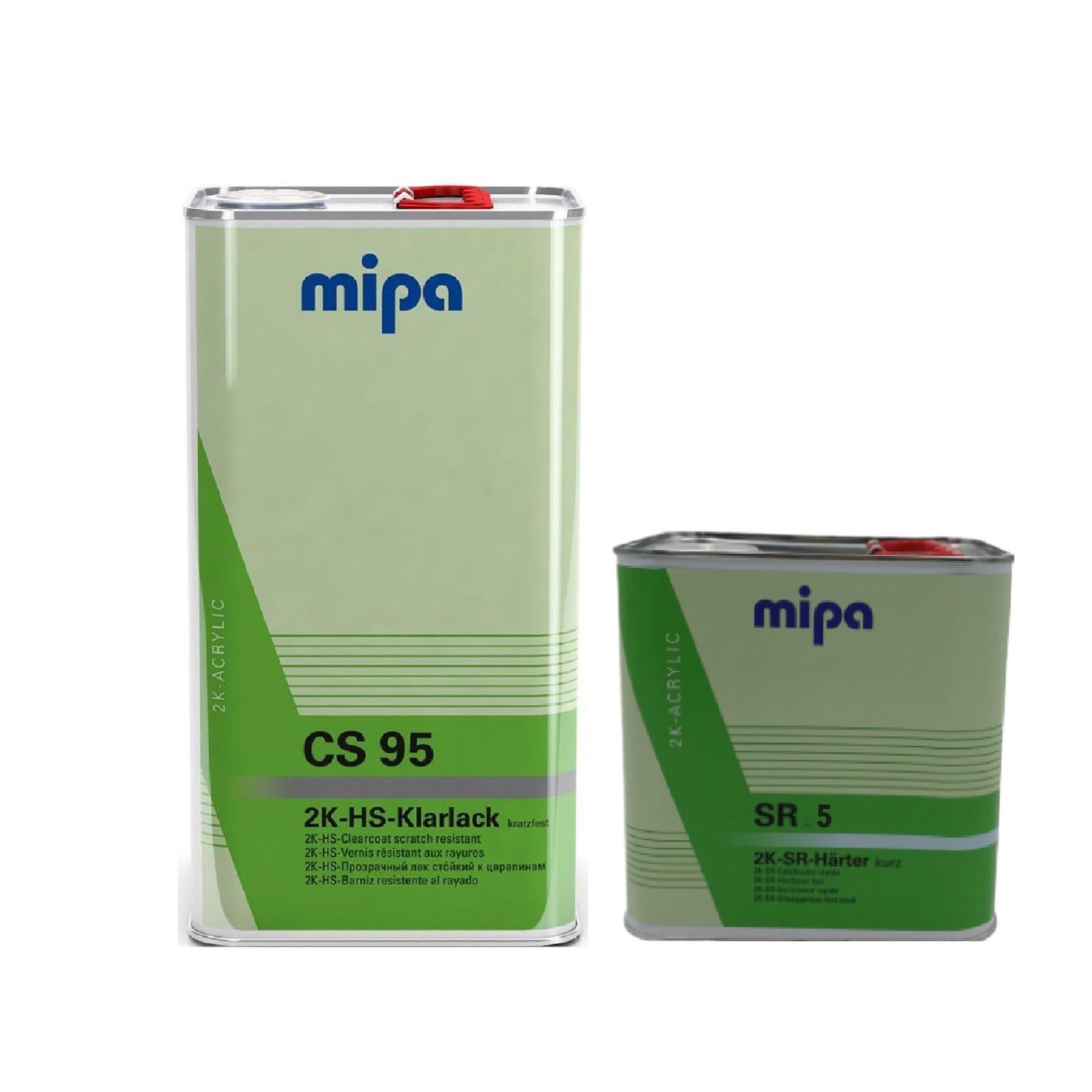 MIPA 5L CS95 2K HS Clear Coat Lacquer 2.5L SR5 Hardener Extra Fast 7.5L ...