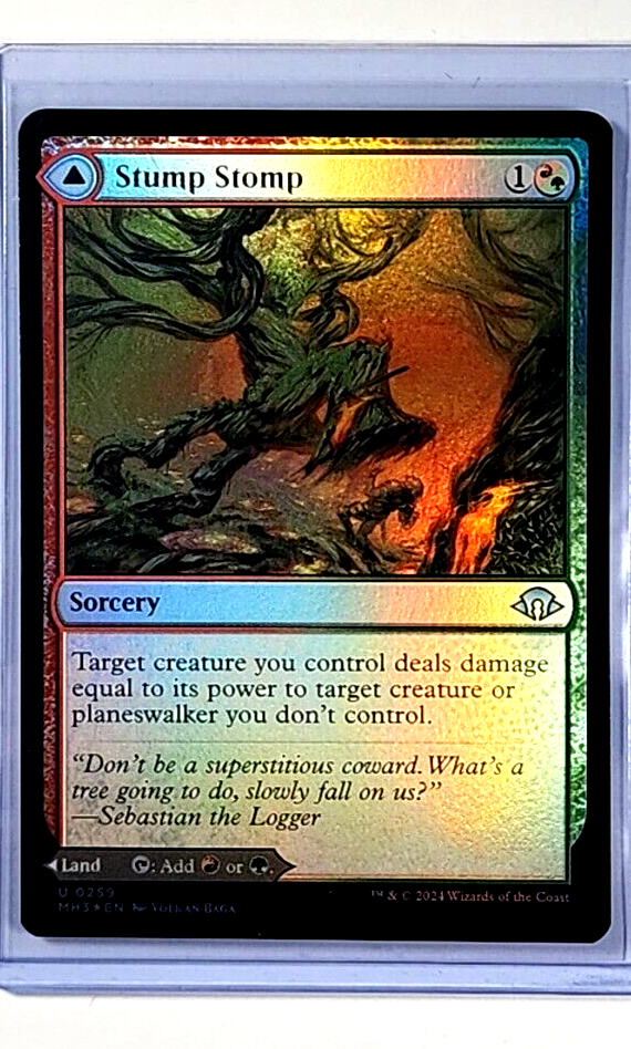 MTG Magic the Gathering Modern Horizons 3 Foil Stump Stomp / Burnwillow Clearing | eBay
