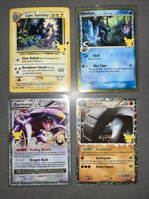 4 Cards Lot Pokémon TCG Garchomp Donphan Mimikyu Light Toxtricity ...