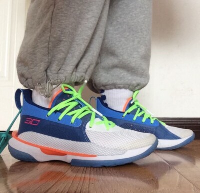 Under Armour Curry 7 Blue White Basketball Shoes 3022113-404 | eBay