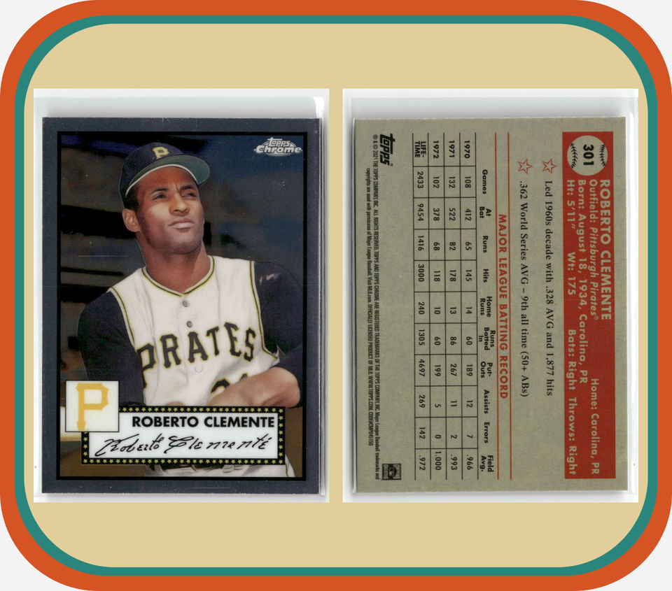 Roberto Clemente Baseball Card Lot (4) Topps Chrome Heritage Golden ...