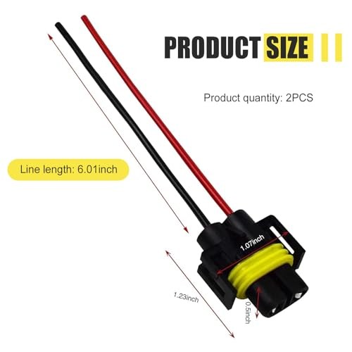 2PCS H8/ H9/ H11 880 881 Bulb Sockets, Nylon Female Adapter Wiring ...
