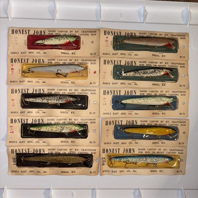 (10) Vintage Honest John Wooden Handmade Crankbait Lures Berea Mfg Co ...