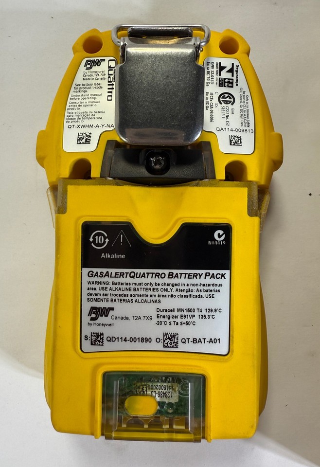 Honeywell BW 4 - Gas Alert Quattro QT-XWHM-A-Y-NA O2 CO H2S LEL ...