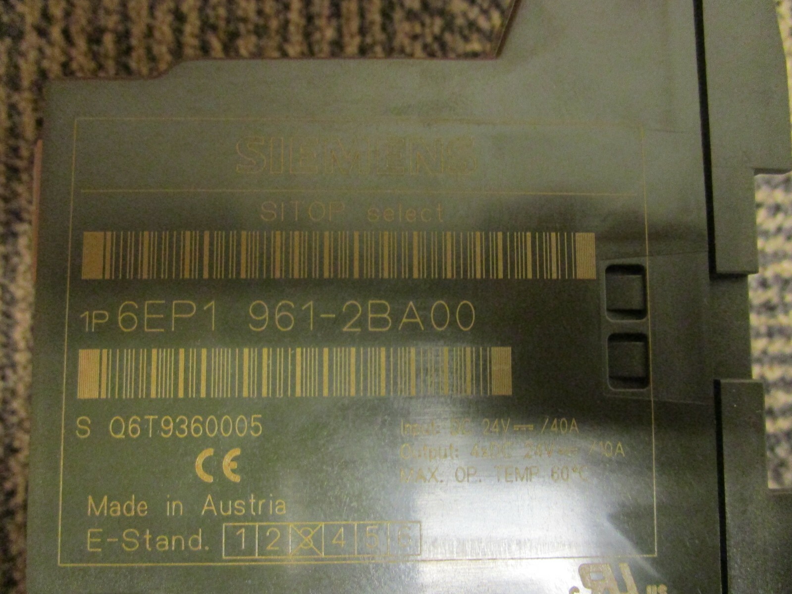 SIEMENS SITOP DIAGNOSIS MODULE 6EP1 961-2BA00 24Vdc 6EP19612BA00 w/ 7 ...