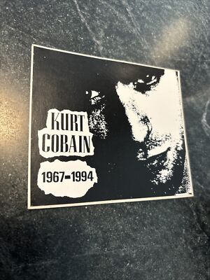 Kurt Cobain Memorial STICKER 1994 RARE WINDOW DECAL Nirvana 5” Death ...