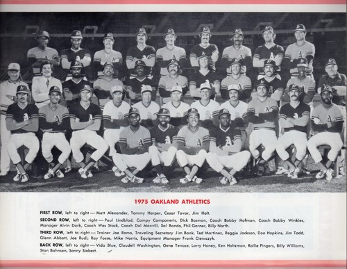 1975 ALCS baseball program Oakland A's Boston Red Sox Jim Rice Fred ...