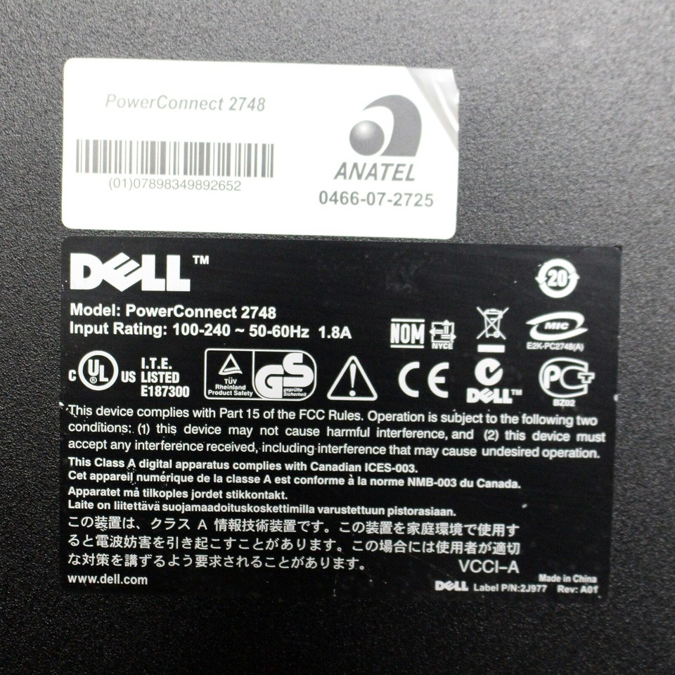 Dell PowerConnect 2748 48-Port 10/100/1000 Managed Switch *FAST ...
