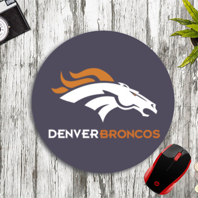 DENVER BRONCOS CUSTOM 8" ROUND NEOPRENE MOUSEPAD DESK MAT SCHOOL HOME ...