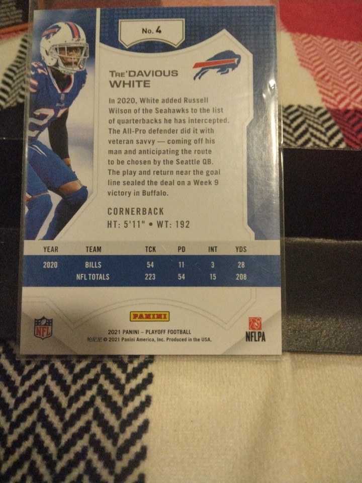 Tre’Davious White 2021 Panini Playoff Football #4 Buffalo Bills Card | eBay