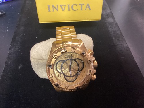 invicta mens watch Excursion Model 24263 Gold Tone Pre-owned | eBay