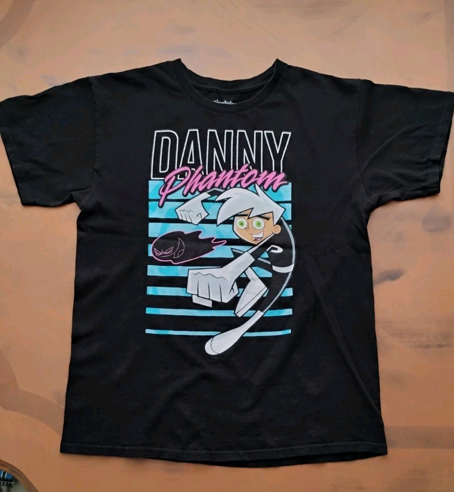 Nickelodeon Danny Phantom Cartoon Black Graphic T Shi… - Gem