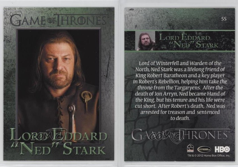 2012 Rittenhouse Game of Thrones Season 1 Eddard Stark #55 1dn7 | eBay