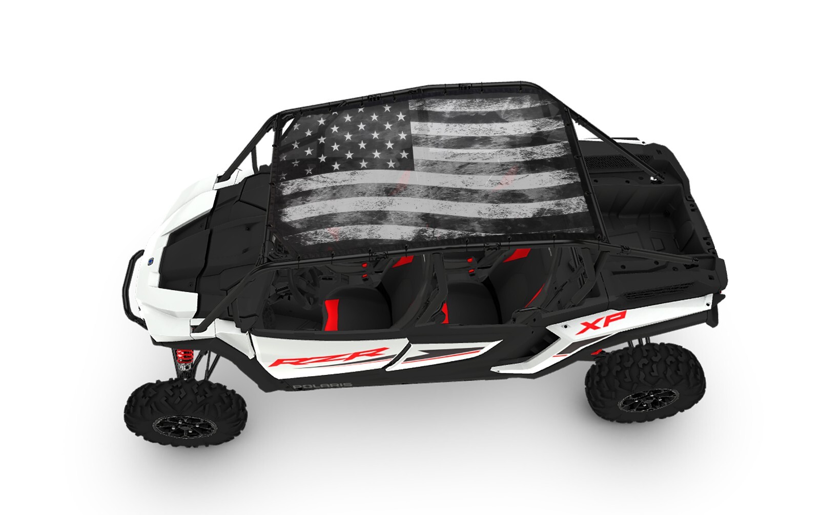 Polaris RZR /XP 1000 4 door UTV Tactical USA Flag Mesh Roof, Dust ...