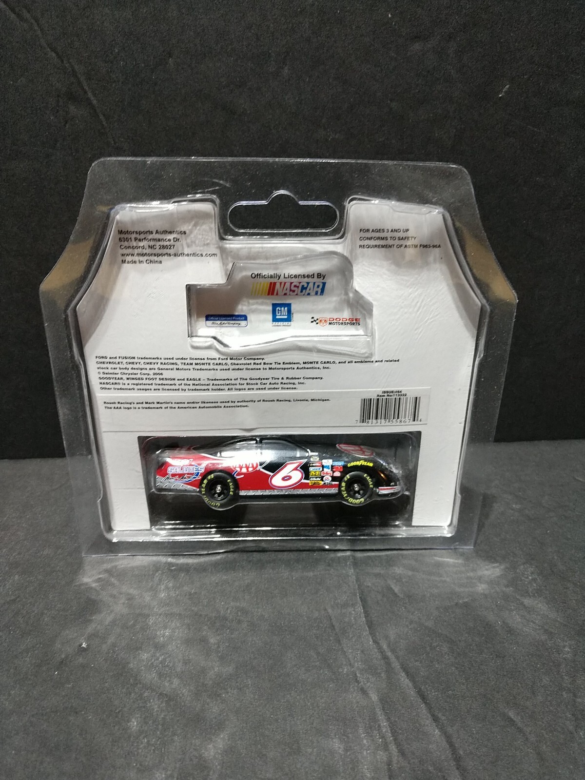 MARK MARTIN #6 AAA Pit Stop 2006 Ford Fusion 1:64 Diecast Motorsports ...