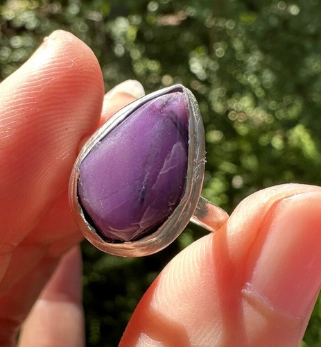 GORGEOUS VERY RARE SUGILITE PSYCHIC AWARENESS CRYSTAL RING .925 SILVER ...
