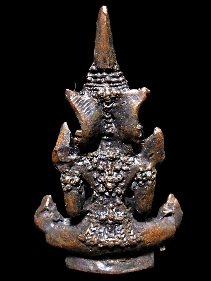 Antique 18th C Bronze Buddha, Phra Rattan Parng Aum Bathr, Thai Amulet ...