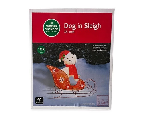 Winter Wonder Lane 35" Light-Up Dog In Sleigh | eBay