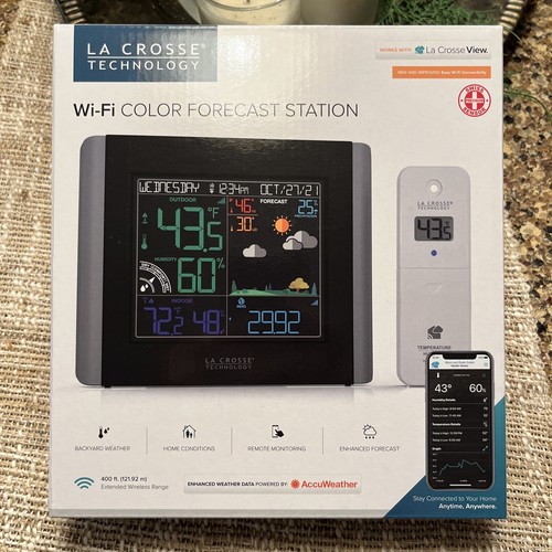 La Crosse Technology Remote Monitoring Color Weather Station V11-TH ...