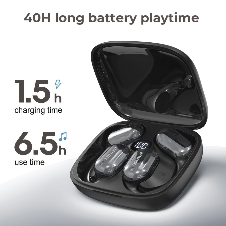 MINISO X23 Open Ear Headphones, Wireless Earbuds, Bluetooth 5.4 Air ...