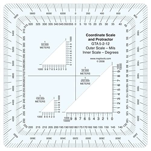 Military Style Coordinate Scale Map Tools Metric Based Systems 1 Ounces ...
