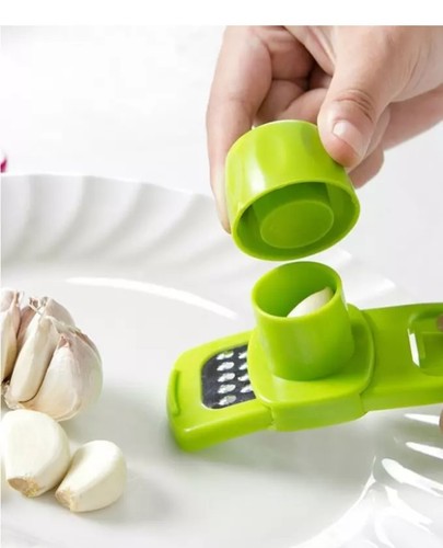 2 Sets Garlic Press Crusher - Multi-Function Slicer, Mincer & Grater ...