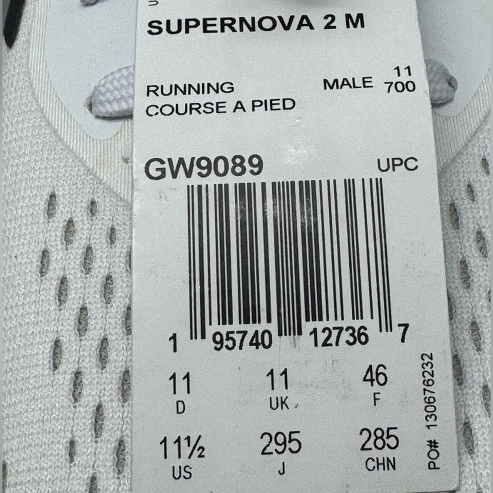 Adidas Supernova 2 Cloud White Running Shoes GW9089 Men's Sz 11.50 NWT ...