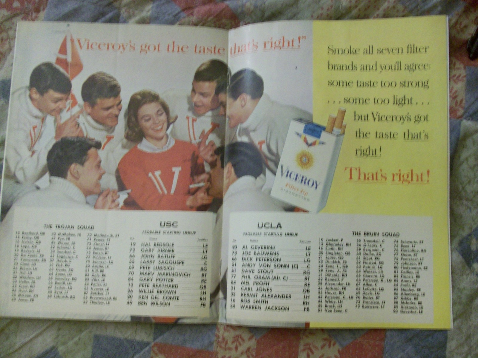 1962 USC UCLA PROGRAM College Football TROJANS NATIONAL CHAMPIONS! AD ...