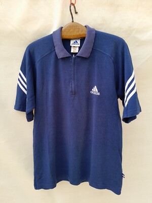 Vintage adidas Polo shirt Men's Medium Blue Zip Neck Vintage adidas Polo shirt Men's Medium Blue Zip Neck