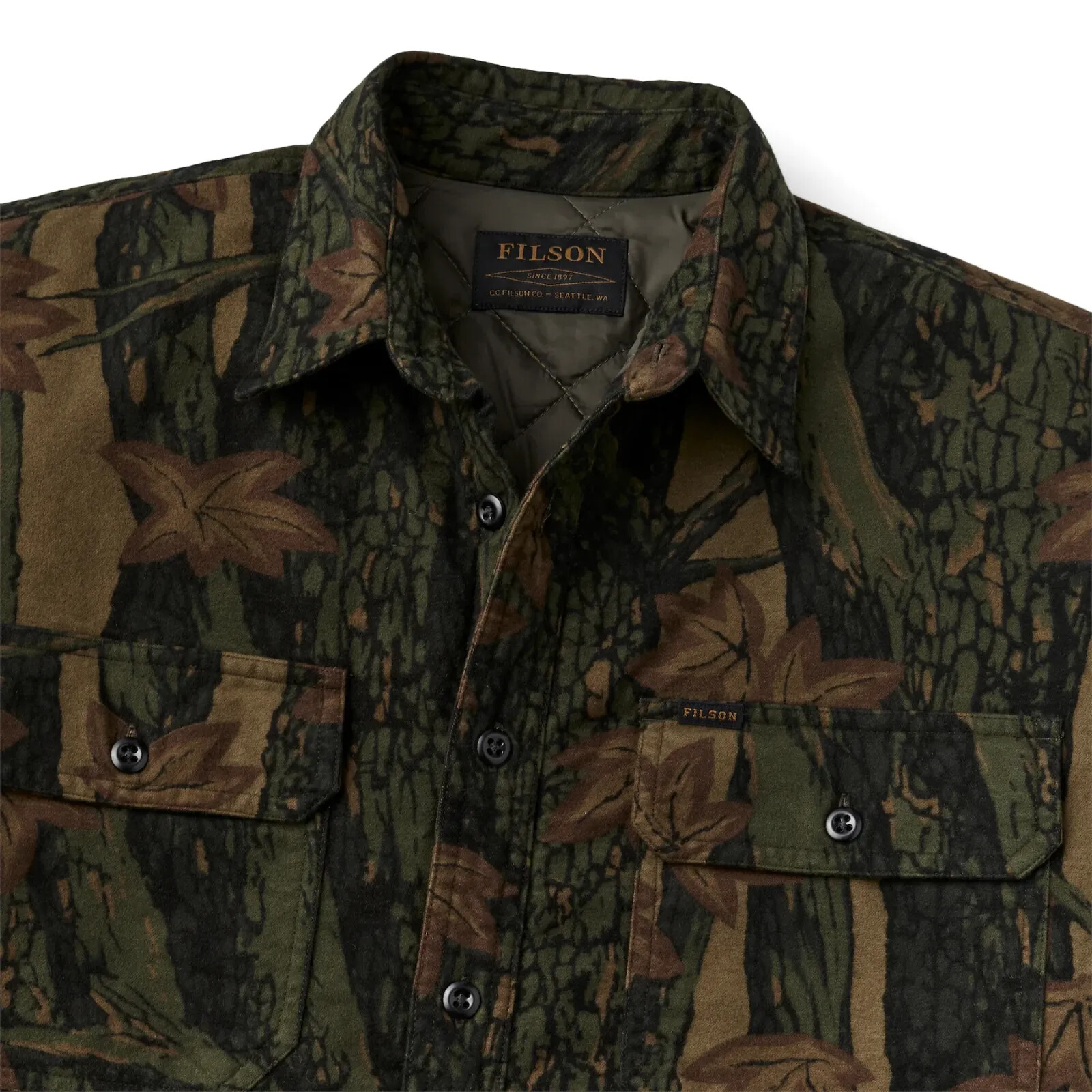 Filson Insulalted Field Flannel Shirt 20233074 Maple Bark Camo Olive ...