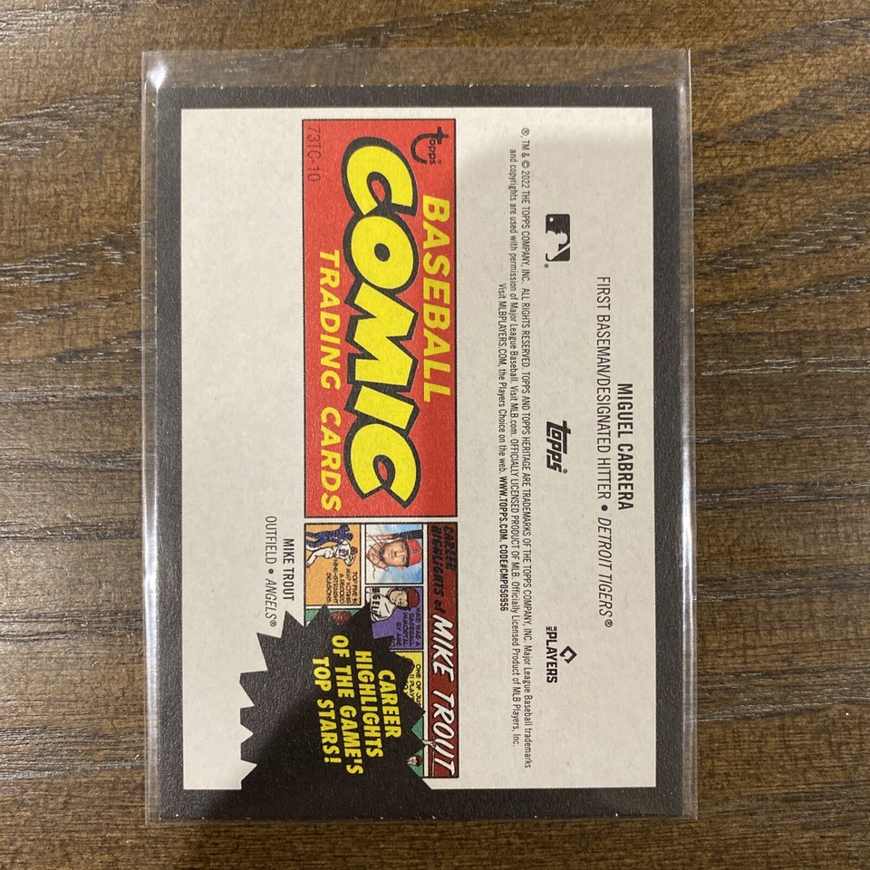 2022 Topps Heritage 1973 Topps Comic #73TC-10, Miguel Cabrera | eBay