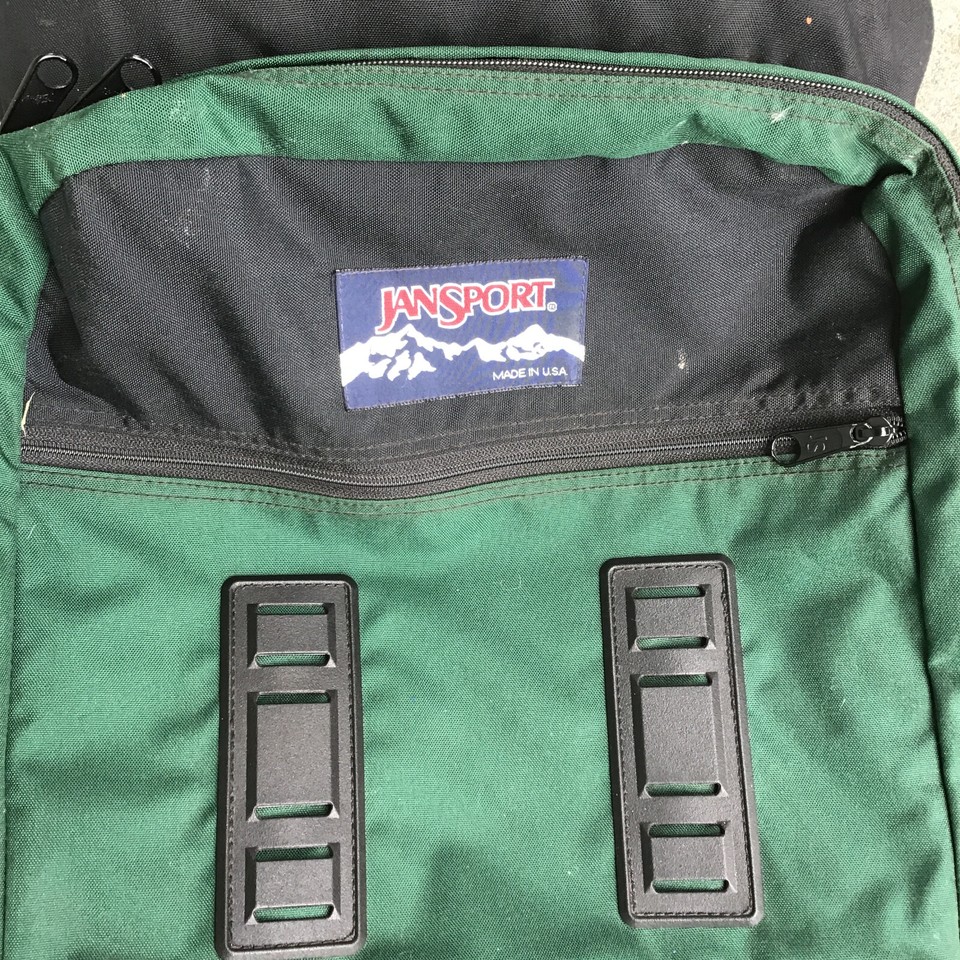 Vintage Jansport Green Hiking Backpack External Frame Cushion Hip Wings ...