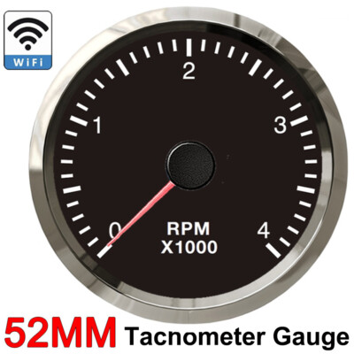 52MM Diesel Gasoline Engine WiFi Tachometer Gauge Tacho 0-4000RPM ...