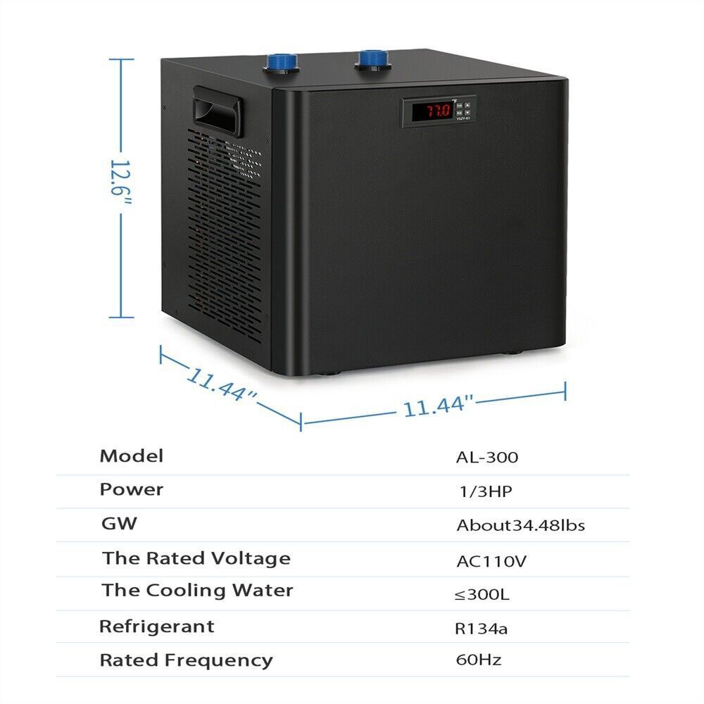 Active Aqua Chiller AKSDSGA Aquarium Chiller 30L/7.93GAL Water Cooler ...