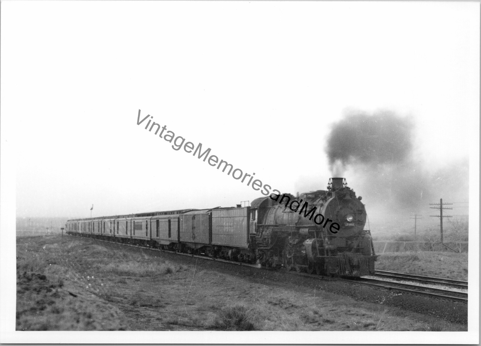 Vintage Atchison, Topeka & Santa Fe - AT&FE Railway 3461 Steam ...
