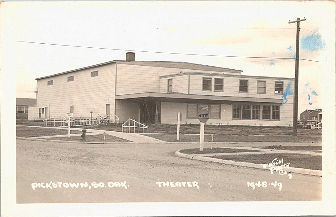 RPPC Pickstown SD Street View of Theater 1948 | eBay