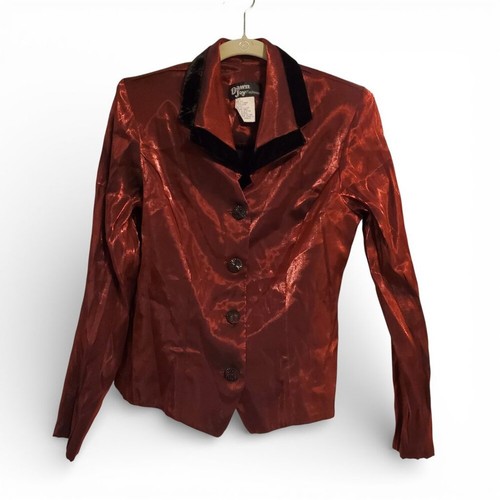 Vintage 80s Shimmer Red Long Sleeve Blouse Goth Whimsigoth Vampire ...